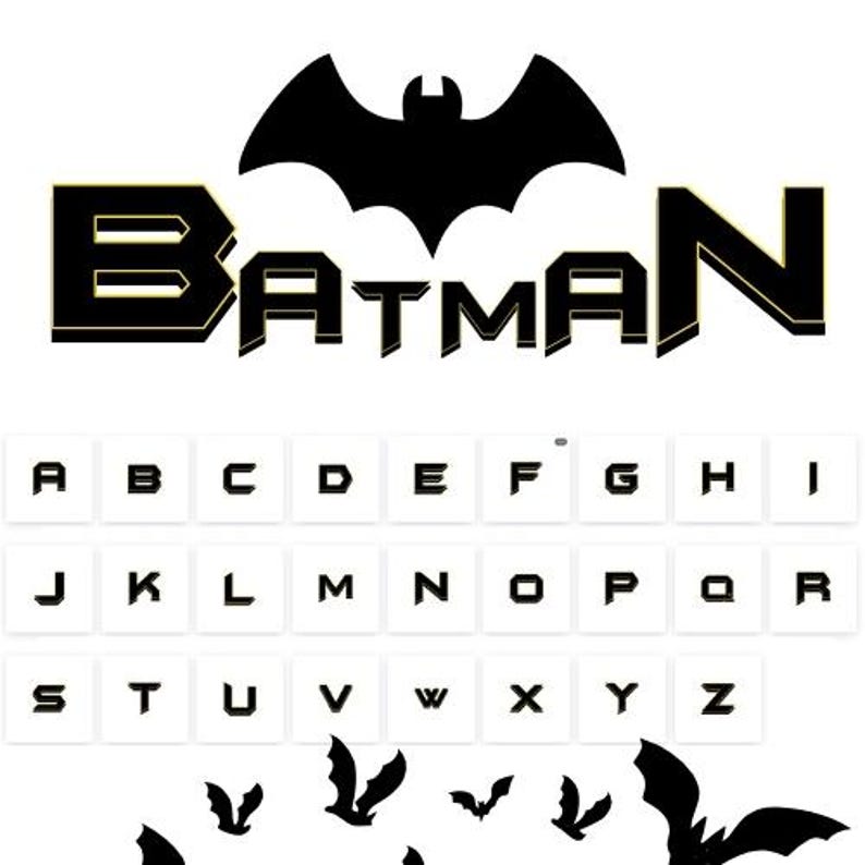 Bat Style Alphabet Font, Superhero Alphabet Printable Letters ...