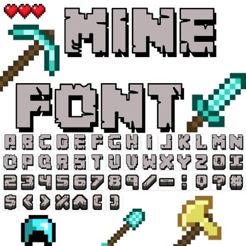 Mine Gamer, Minecraft Font Svg Bundle, Minecraft Alphabet, Minecraft ...