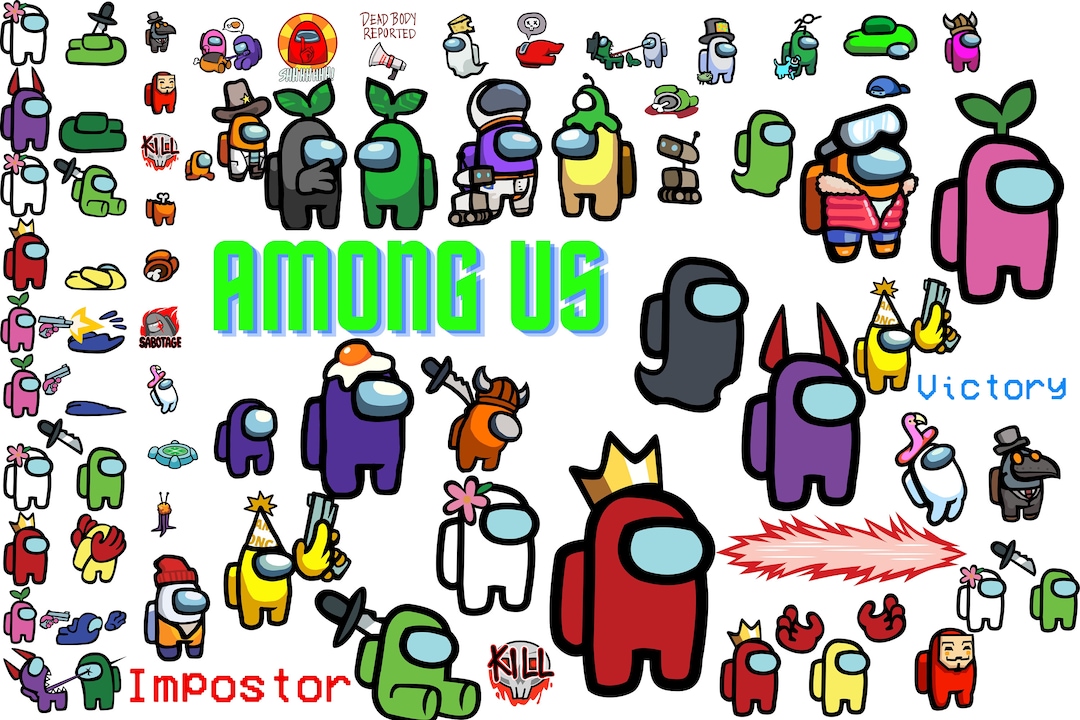 Among Us Svg Bundle, 260+ Design Bundle Layered Items, Clipart, Game ...