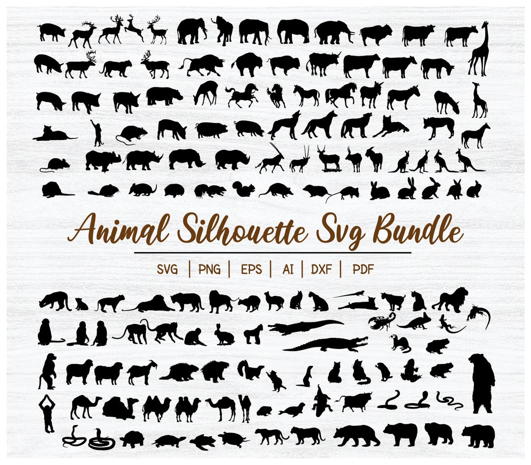 Animal Svg Bundle, Animal Svg, Animal Silhouette, Animal Cut File ...