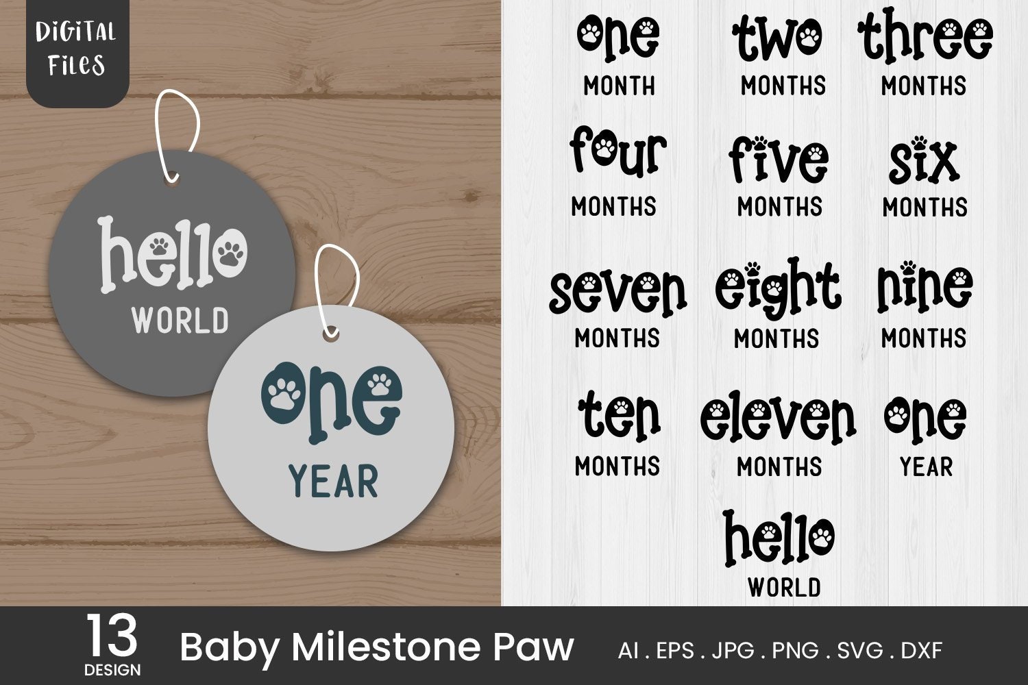 Baby Milestone Card Svg Bundle Baby Milestone Svg Hello World Svg ...