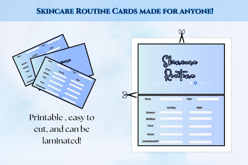 Skincare Routine Cards - Etsy