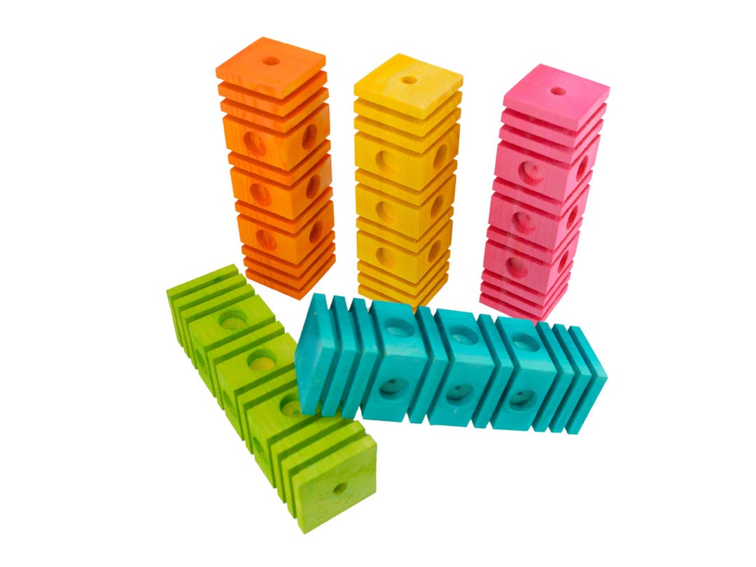 Large Grooved Bird Toy Blocks - Set of 3 - for Refilling Poles or ...