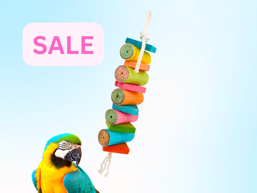 SALE // Extra-large Bird Toy With Pine Blocks and Beak Tweaks ...