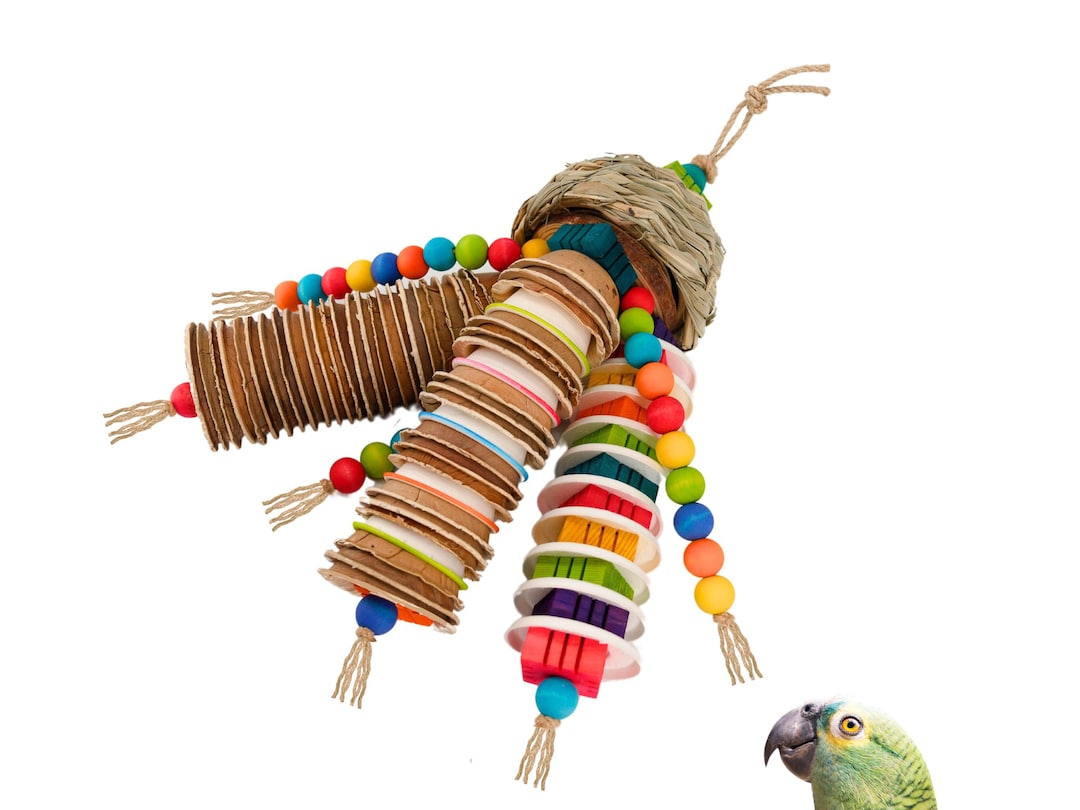 Large PARROT PALM™ Shredder Made of Palm Leaves and Bird-safe Woods ...