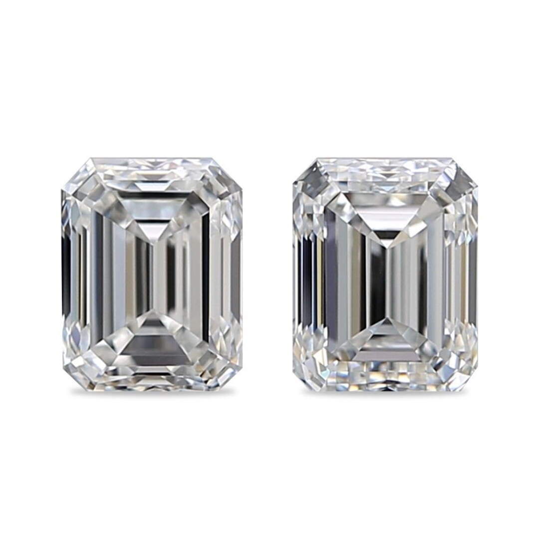 Pair of Emerald Cut Lab Grown/cvd Loose Diamond VS1/E - Etsy