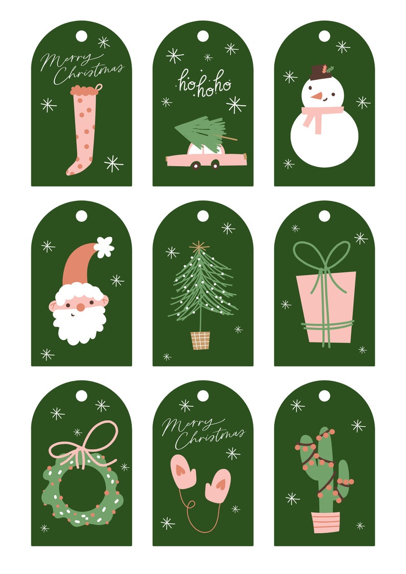 Gift Tags: Red/green Digital Download - Etsy