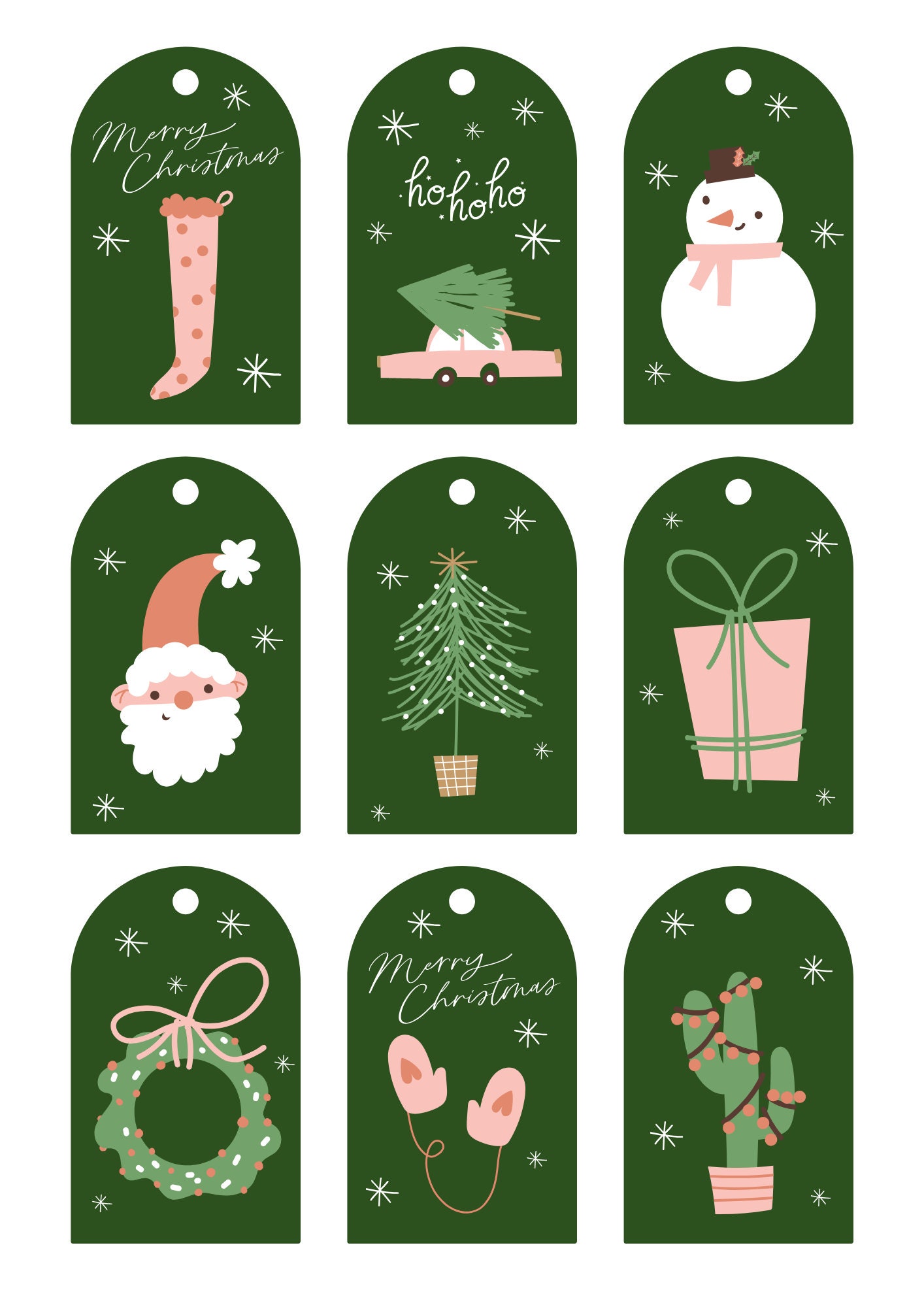 Gift Tags: Red/green Digital Download - Etsy
