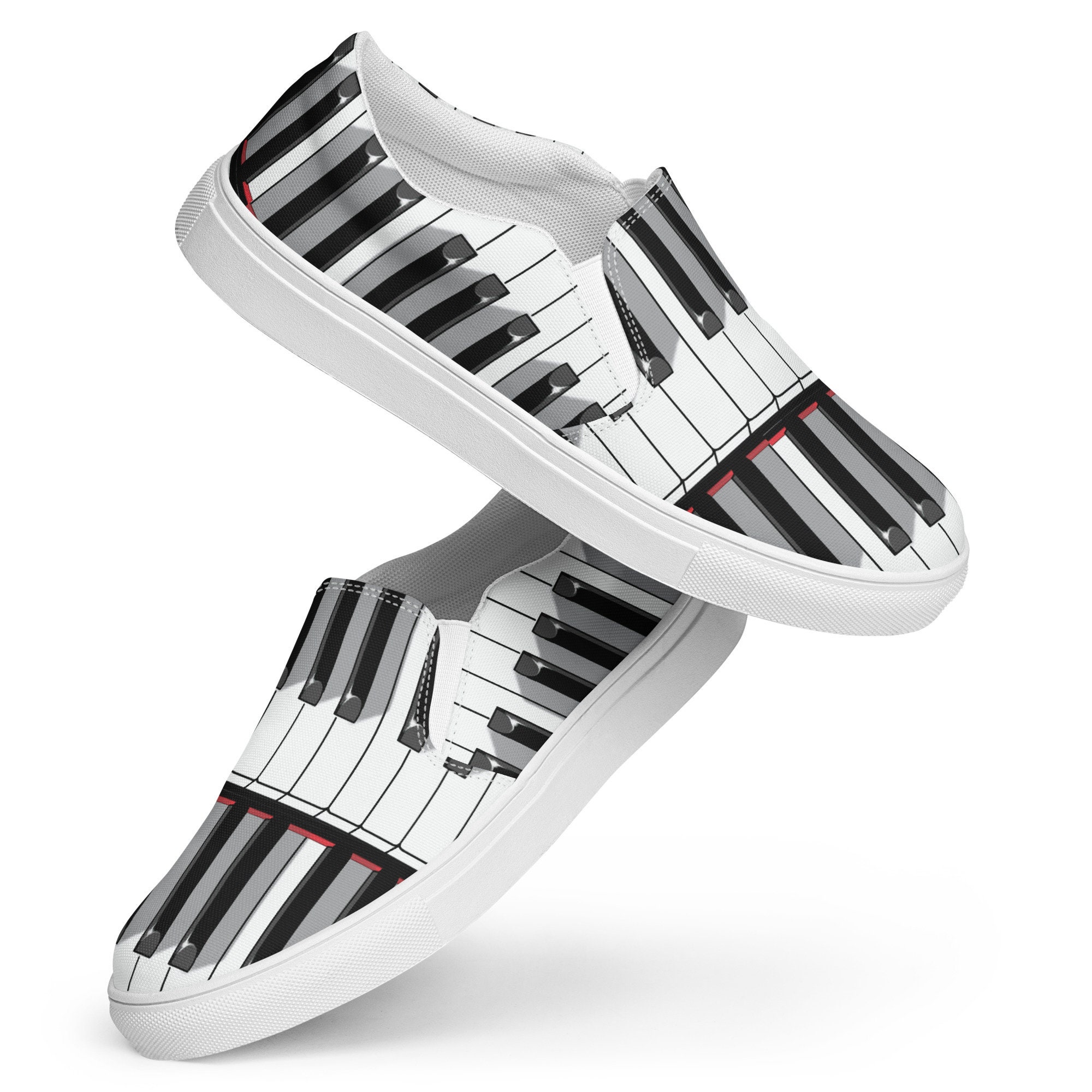 Piano Shoes / Unique Mens Slip-on Canvas Shoes / Shoes for Music Lovers ...