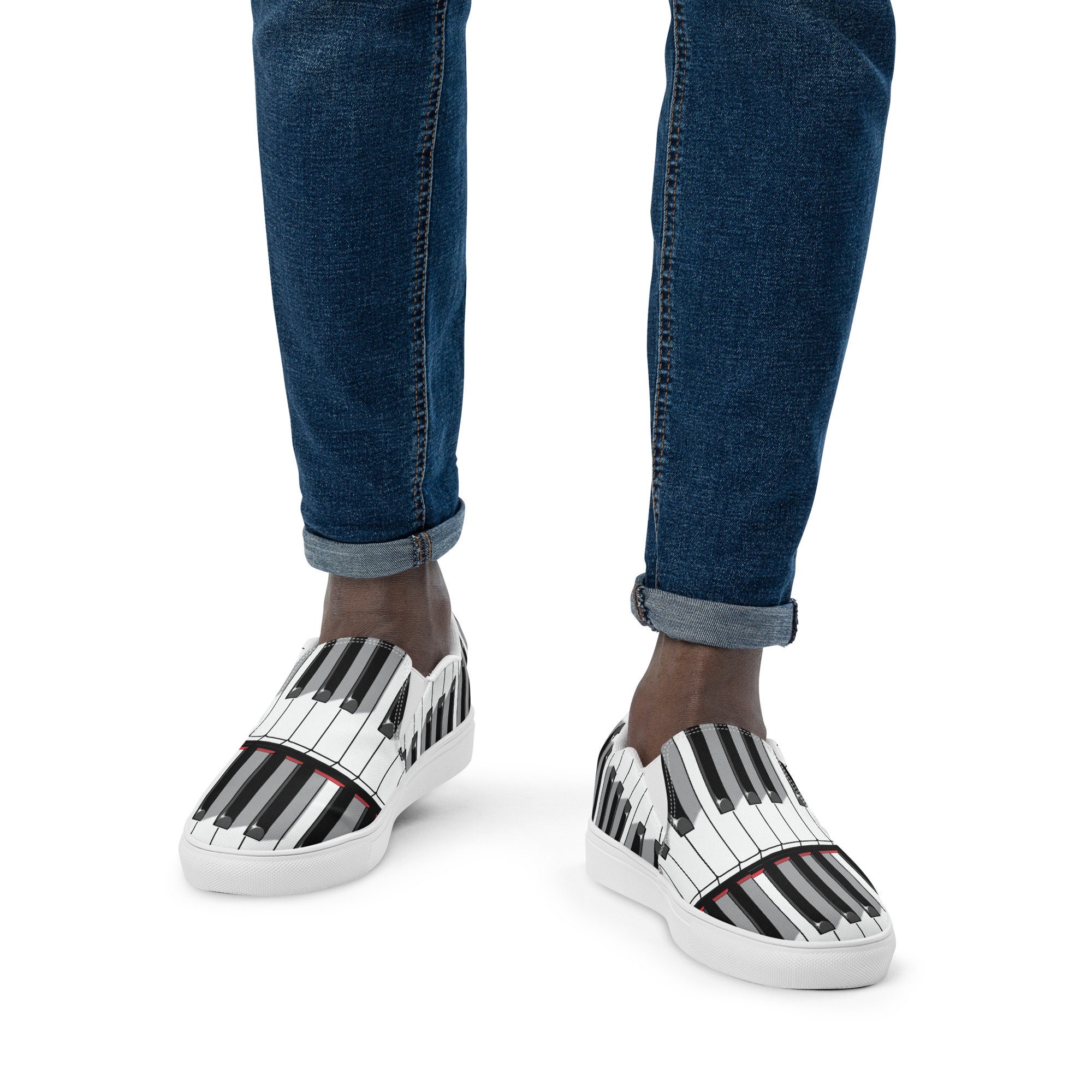 Piano Shoes / Unique Mens Slip-on Canvas Shoes / Shoes for Music Lovers ...