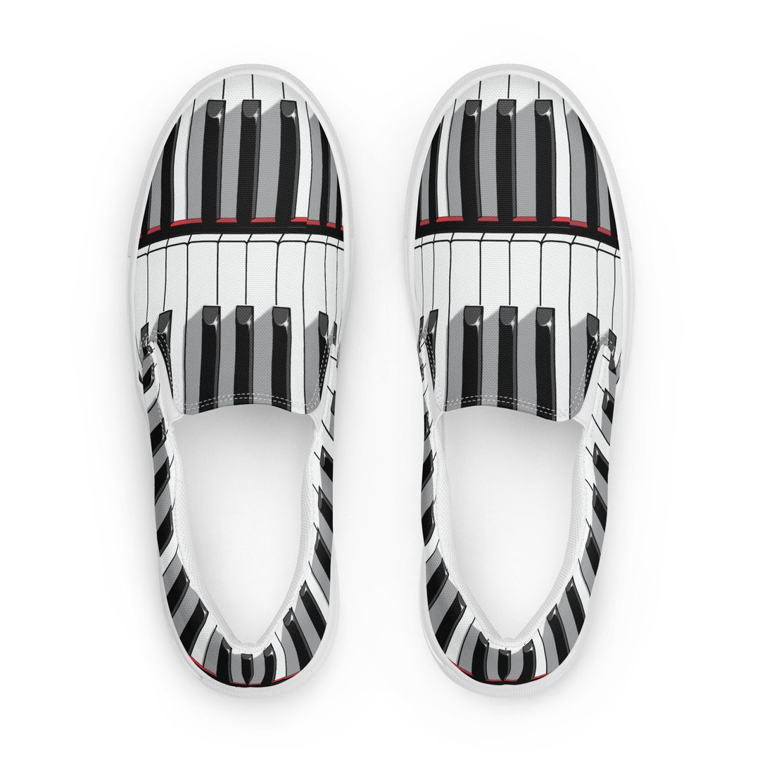 Piano Shoes / Unique Men’s Slip-on Canvas Shoes / Shoes for Music ...