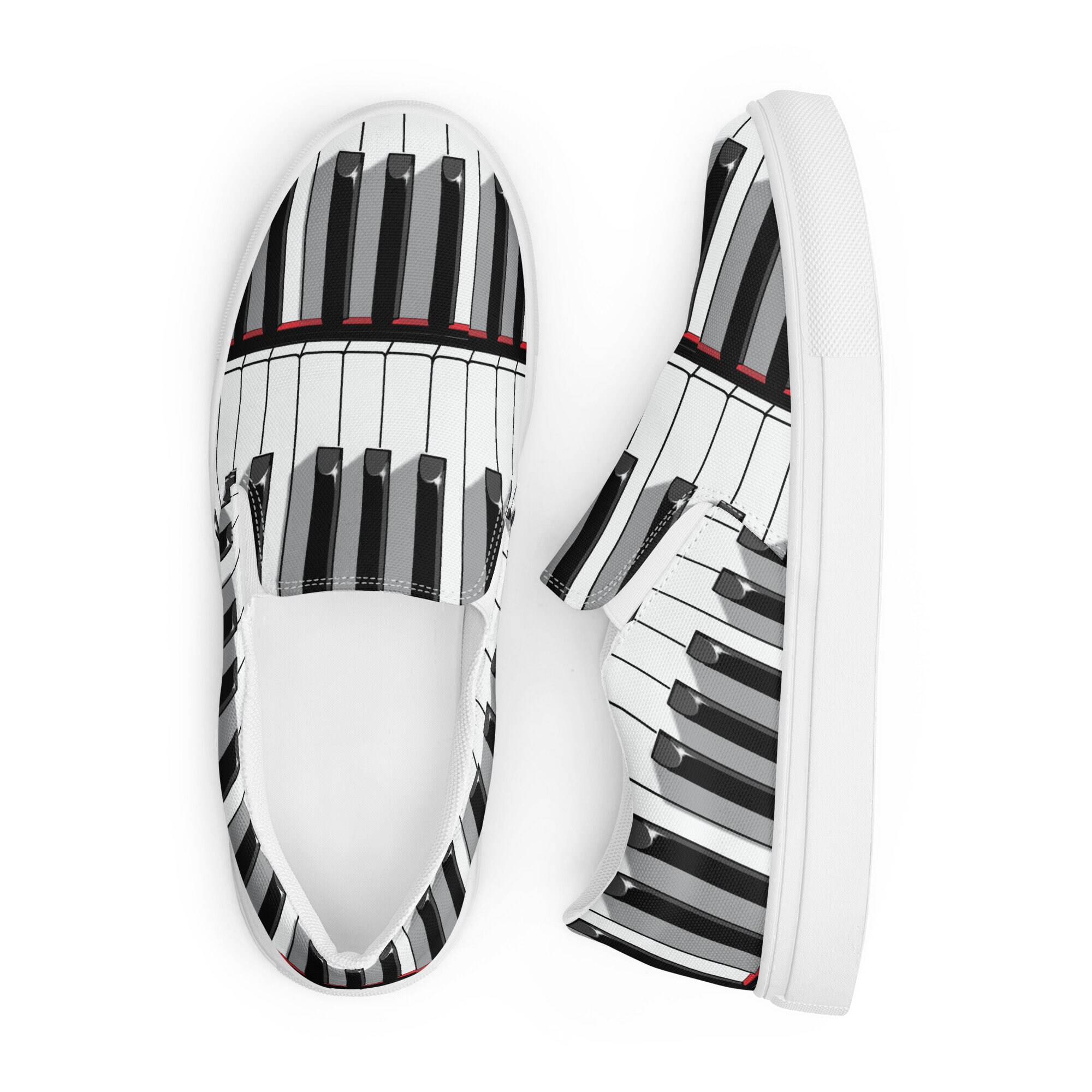 Piano Shoes / Unique Mens Slip-on Canvas Shoes / Shoes for Music Lovers ...