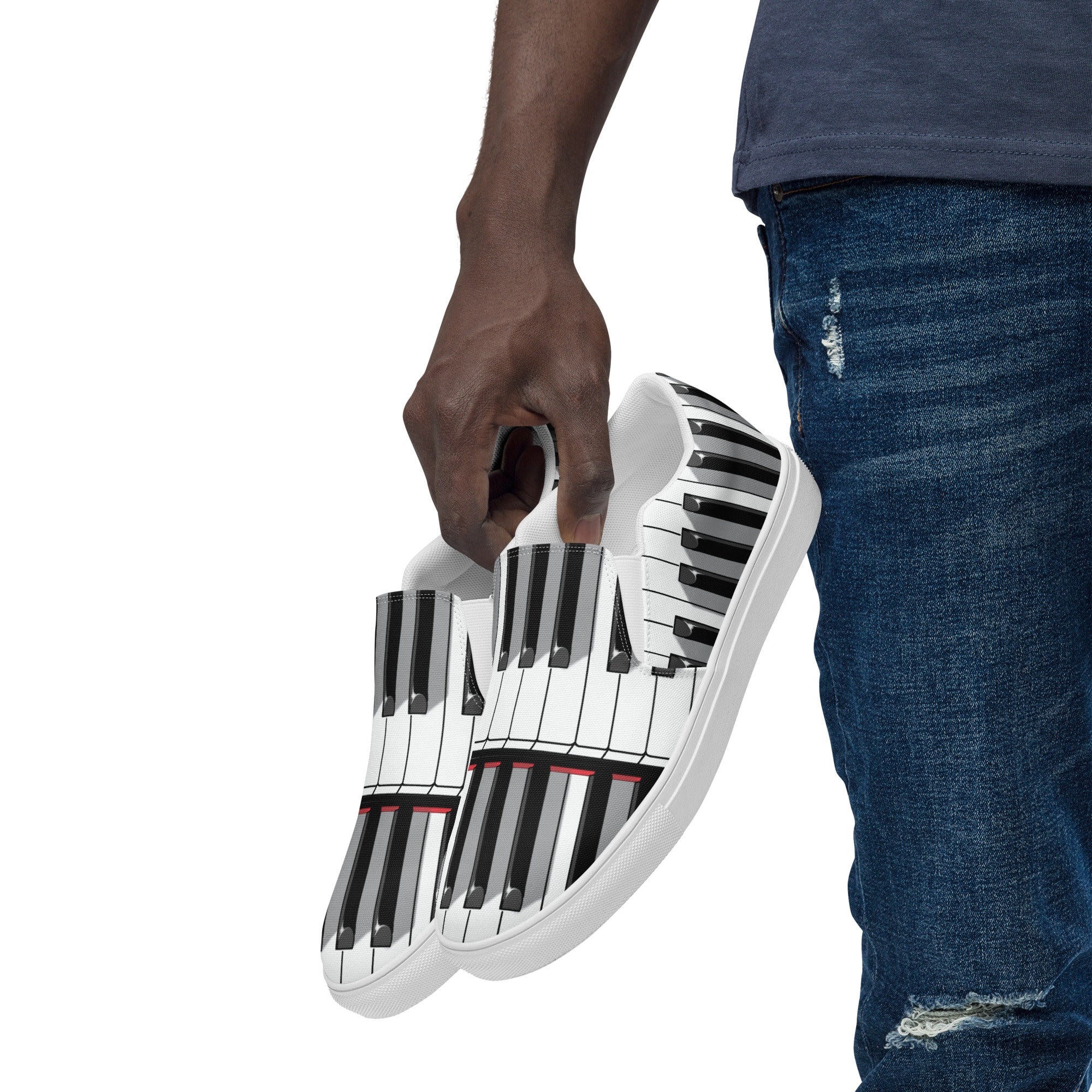 Piano Shoes / Unique Mens Slip-on Canvas Shoes / Shoes for Music Lovers ...