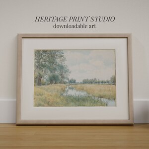 Vintage River Landscape | Vintage Print | Antique Wall Art | Digital ...