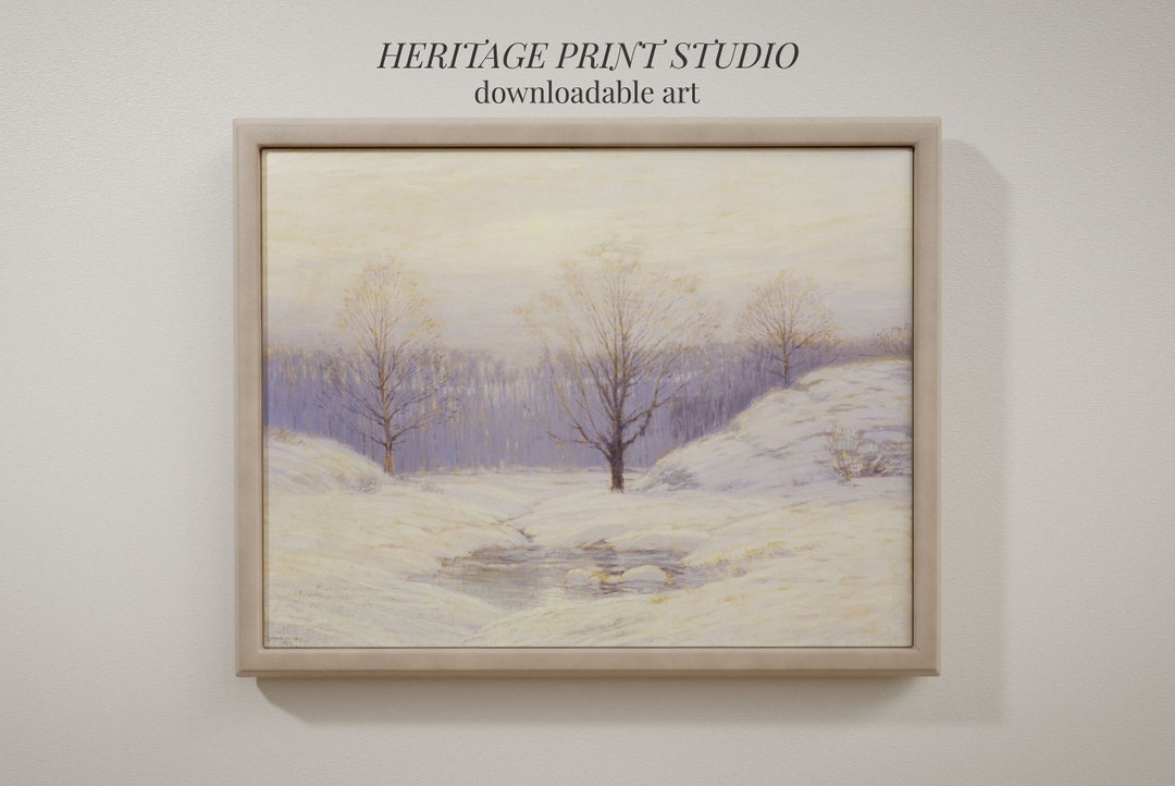 Hazy Winter Morning Landscape | Vintage Print | Antique Wall Art ...