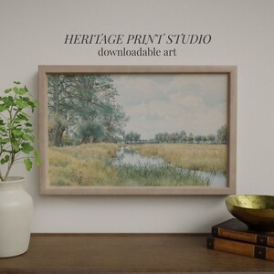 Vintage River Landscape | Vintage Print | Antique Wall Art | Digital ...