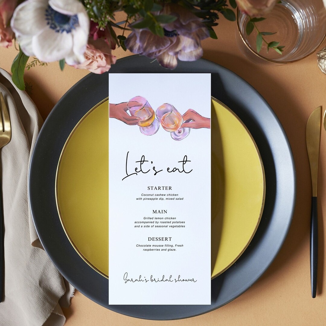 Lets Eat Menu Three Course Menu Diy Menu Girl Dinnergalentines Menu