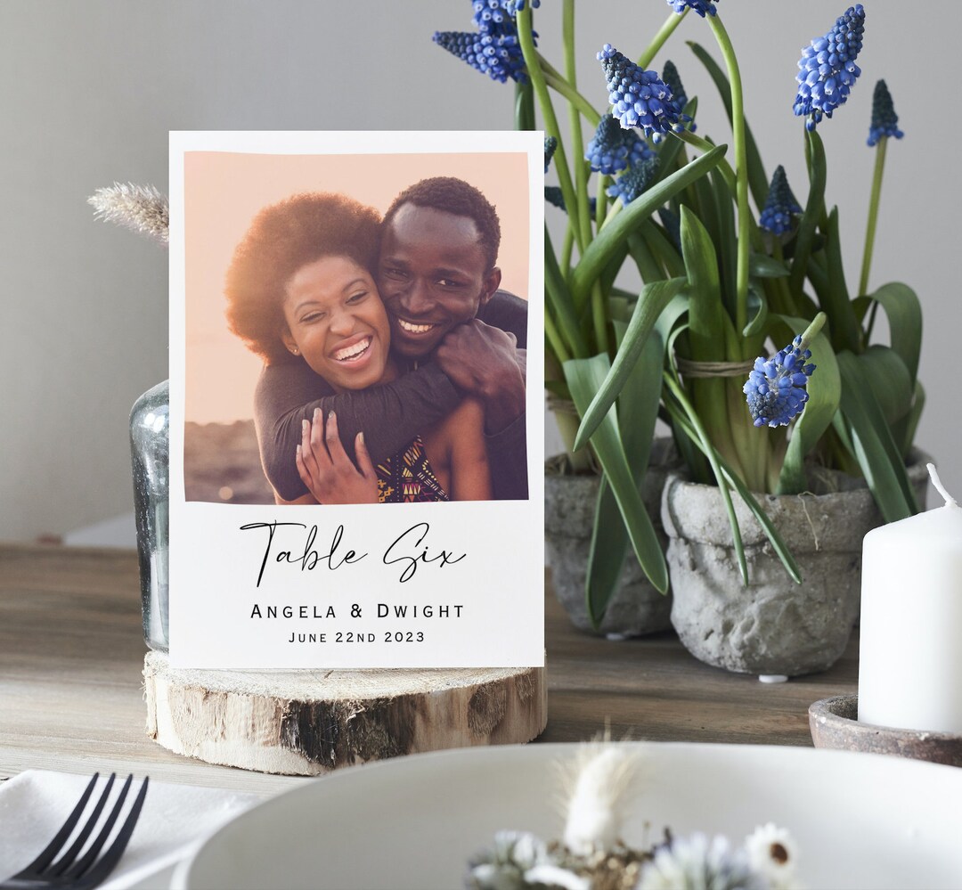 Photo Table Numbers Table Numbers Customisable Table Numberseditable ...