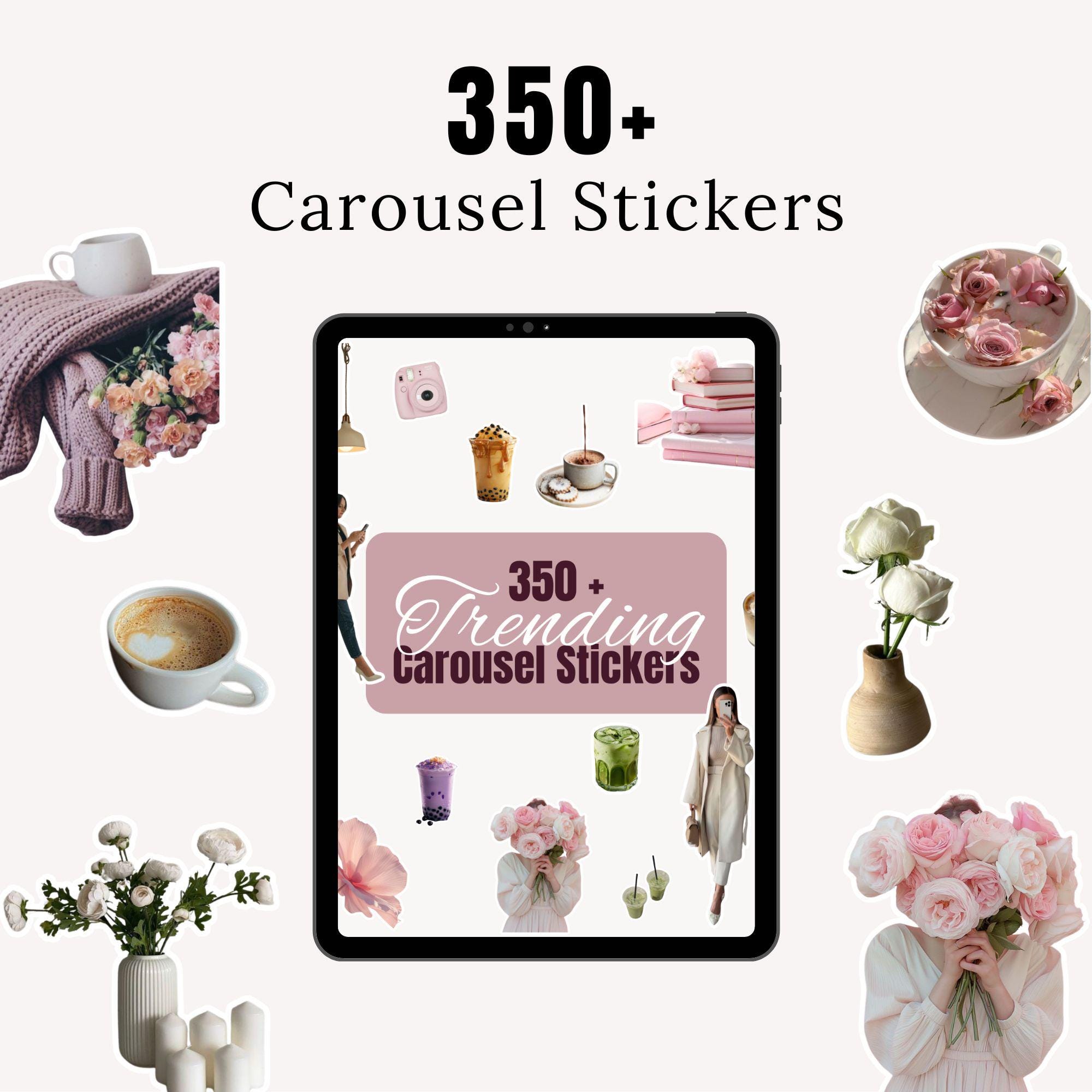 350 Trendy Instagram Carousel Digital Stickers, MRR Carousels, DFY ...