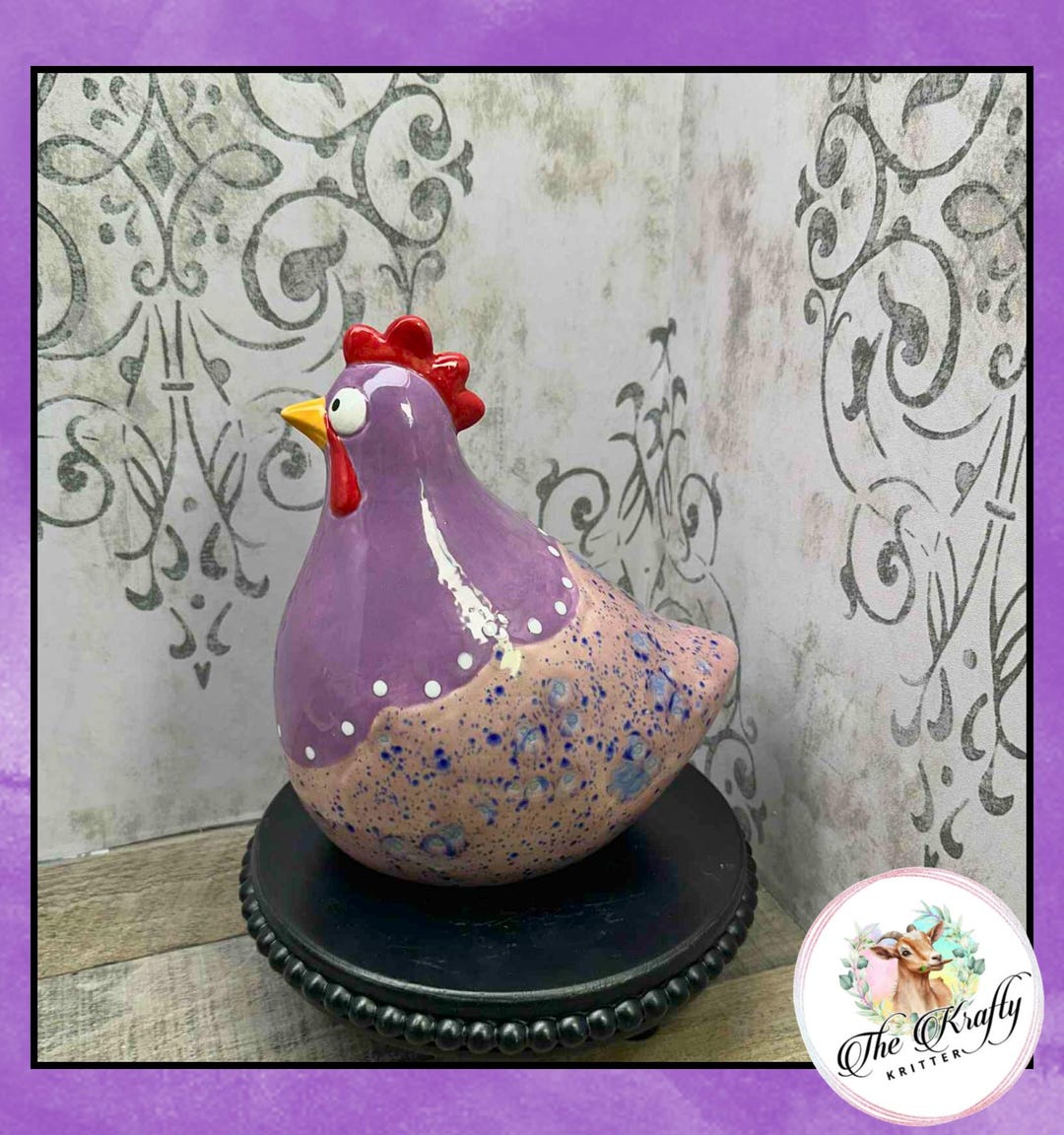 Marbled Pink and Purple Hen - Etsy