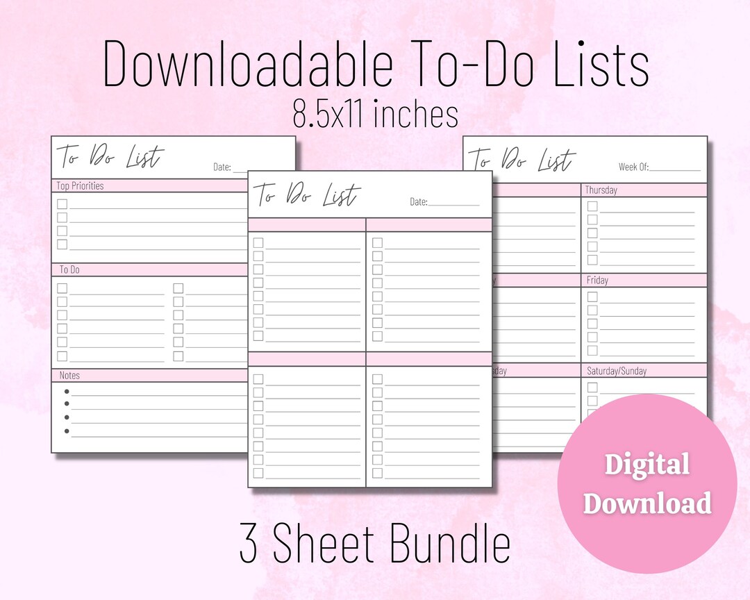 Task Tracker | Digital to Do List | Digital Download | Productivity ...