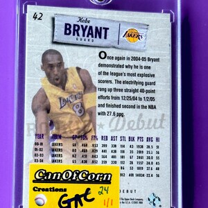 KOBE BRYANT Custom Art Card Los Angeles Lakers Display Trading Art Card ...