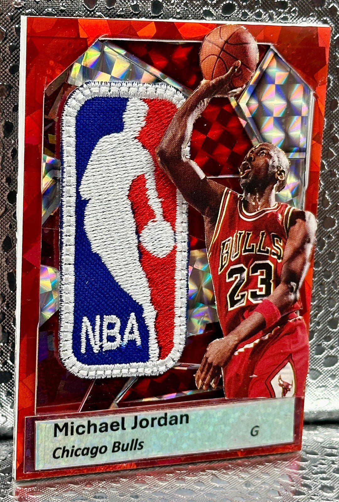 MICHAEL JORDAN Custom Art Patch Card Chicago Bulls NBA Logo - Etsy