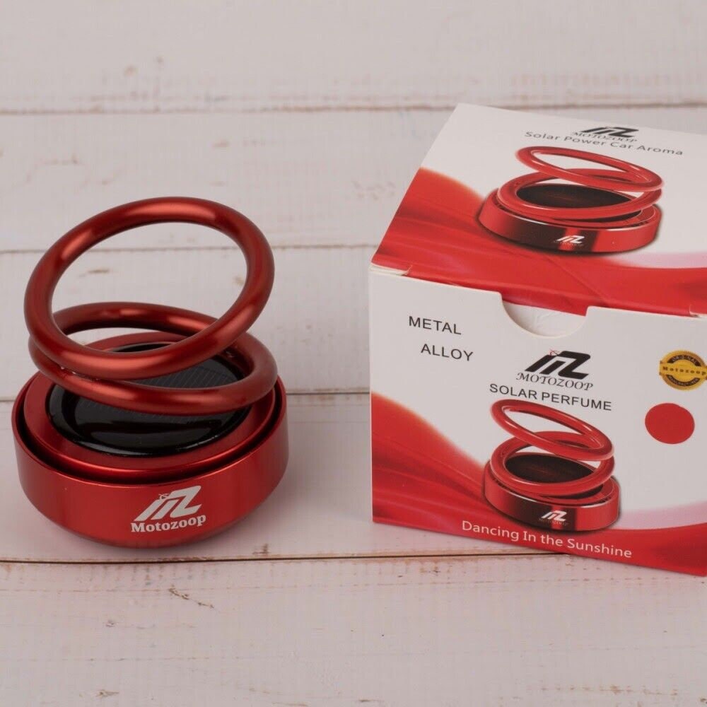Solar Auto Rotating Car Perfume Air Freshener Double Ring Aroma (metal ...