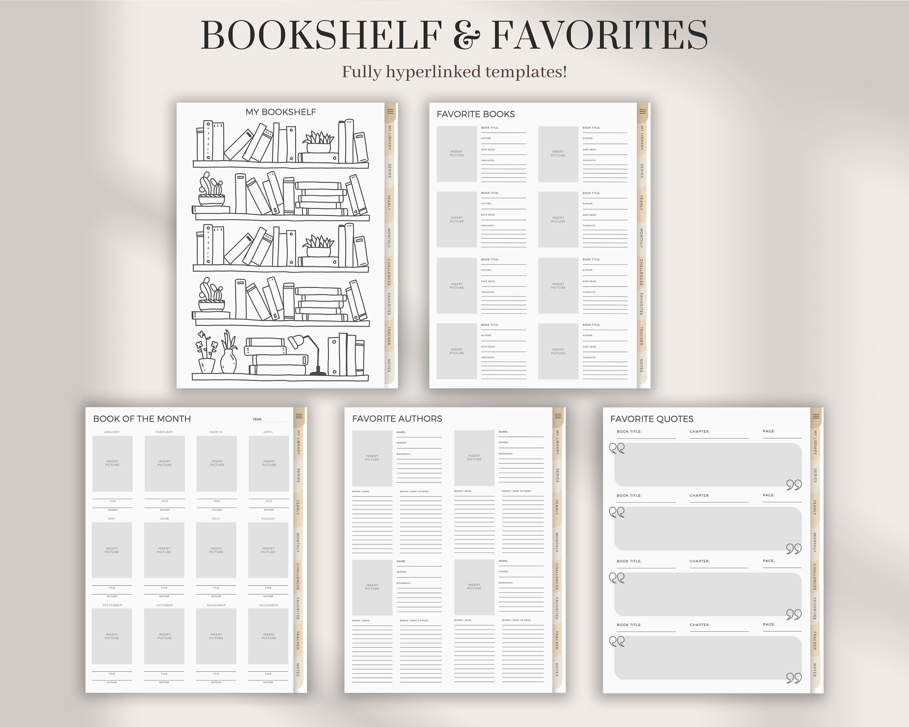 Reading Journal | Digital Planner | Book Tracker for Goodnotes | Books ...