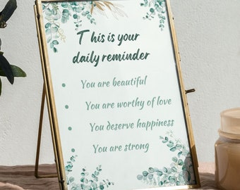 Daily Affirmations PRINTABLE Poster Metal Health Wall Art Self Care ...