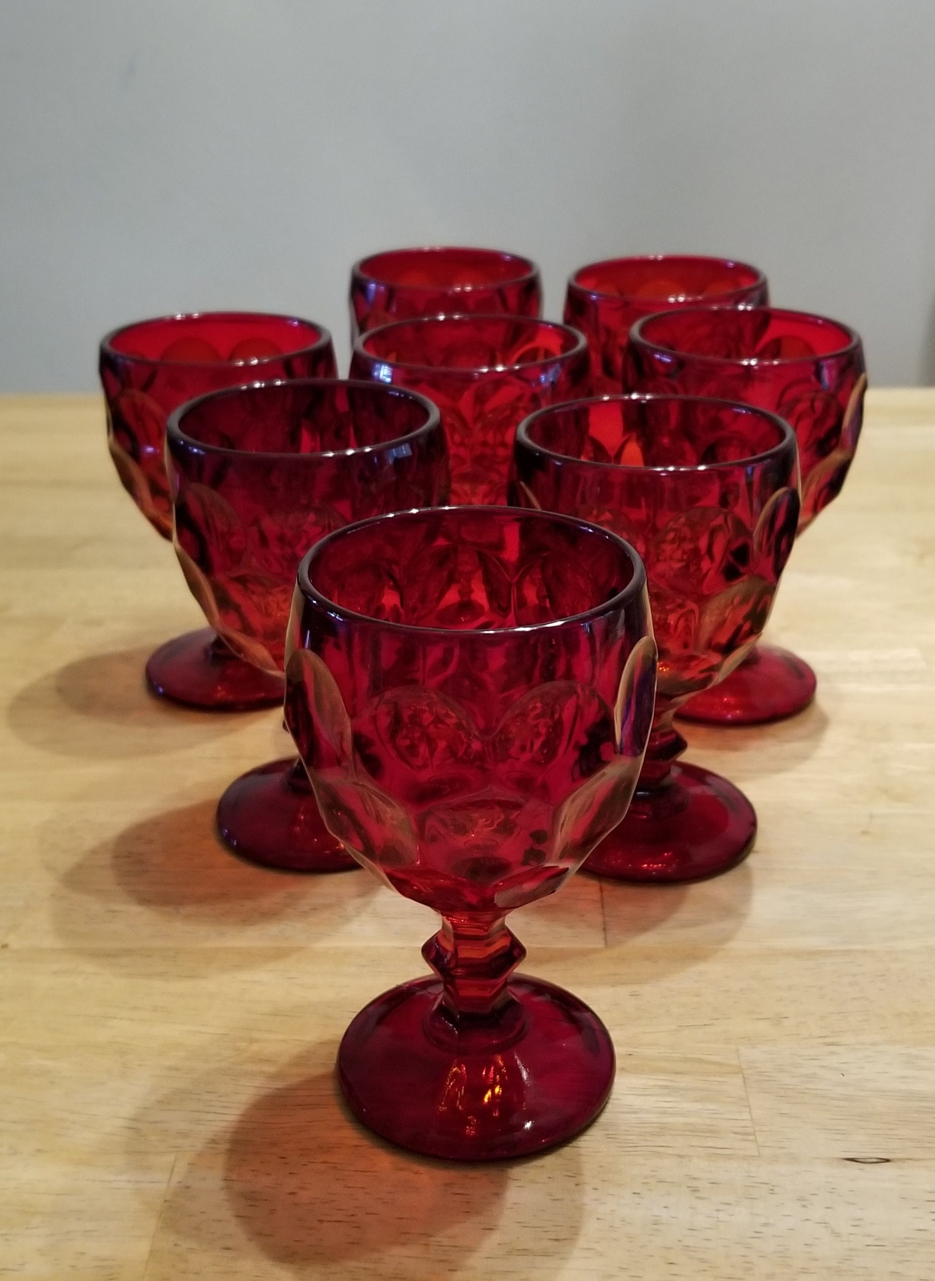 Imperial Glass Ruby Red Goblets Set of 8 - Etsy