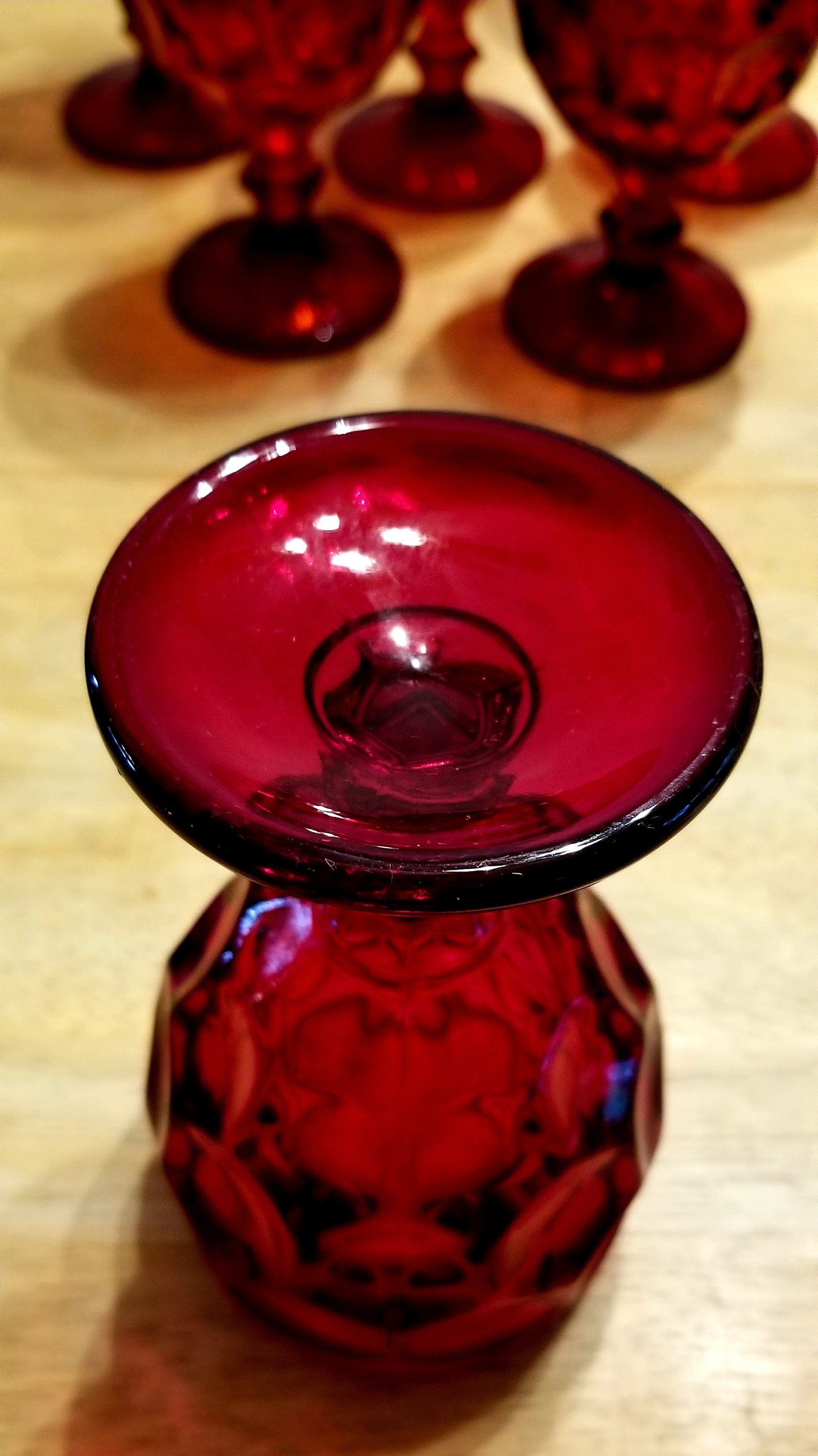 Imperial Glass Ruby Red Goblets Set of 8 - Etsy