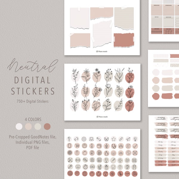 Neutral Stickers - Etsy