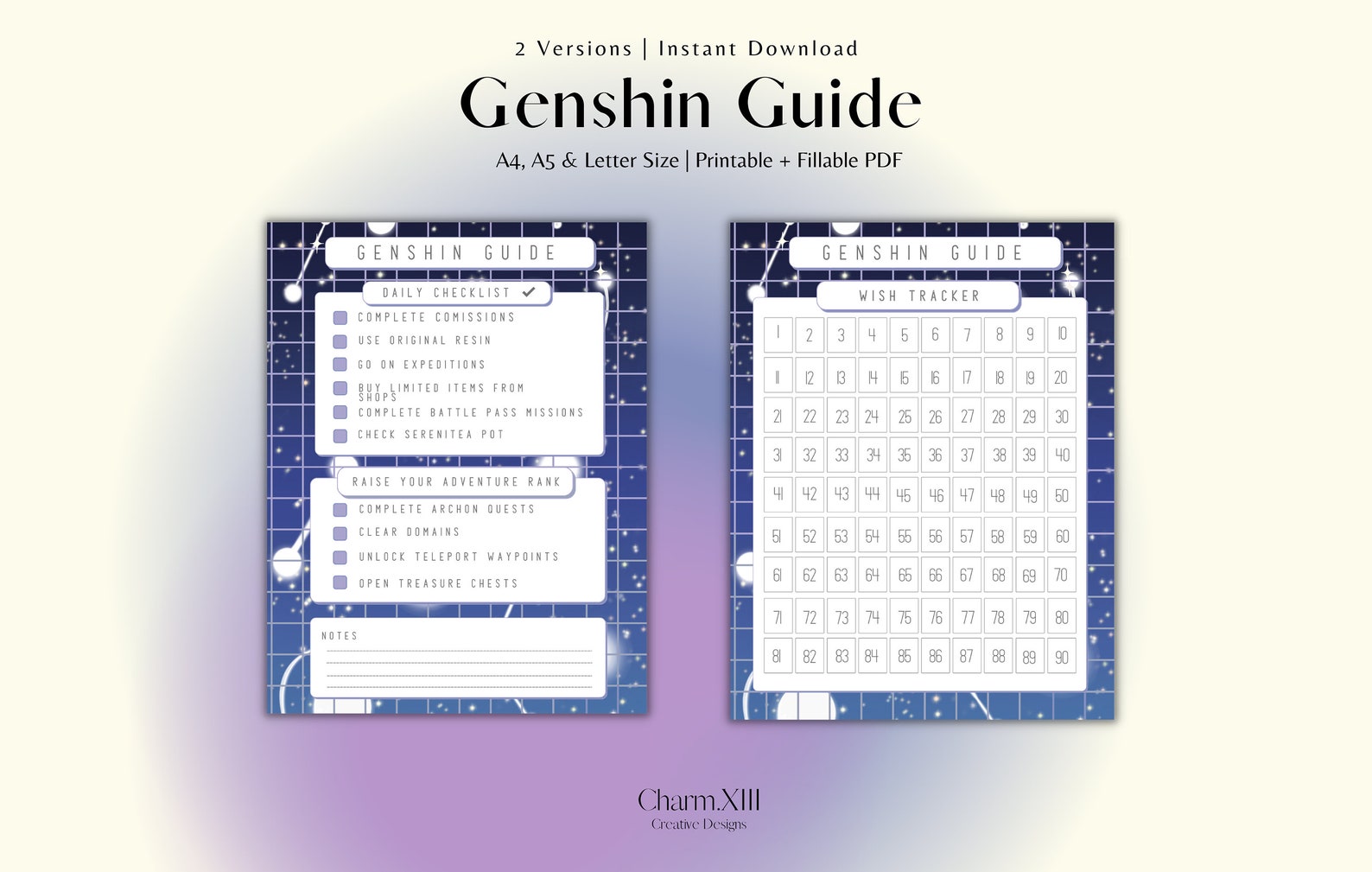 Genshin Guide Checklist and Wish Tracker Instant Download - Etsy