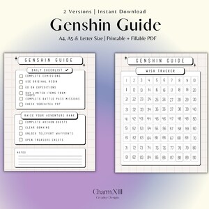 Genshin Guide Checklist and Wish Tracker Instant Download - Etsy