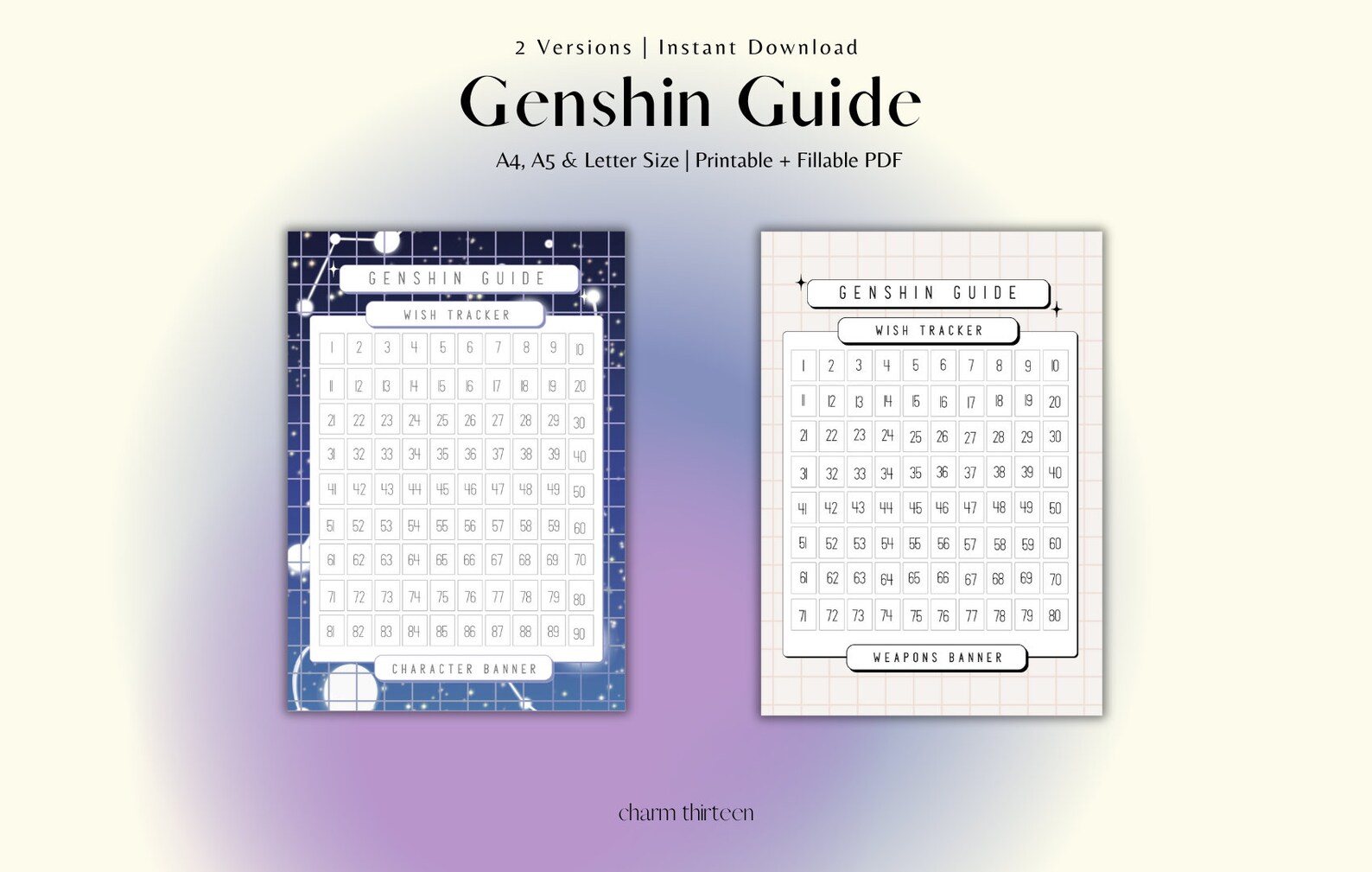 Genshin Guide Checklist and Wish Tracker, Instant Download, Ipad, A4 ...