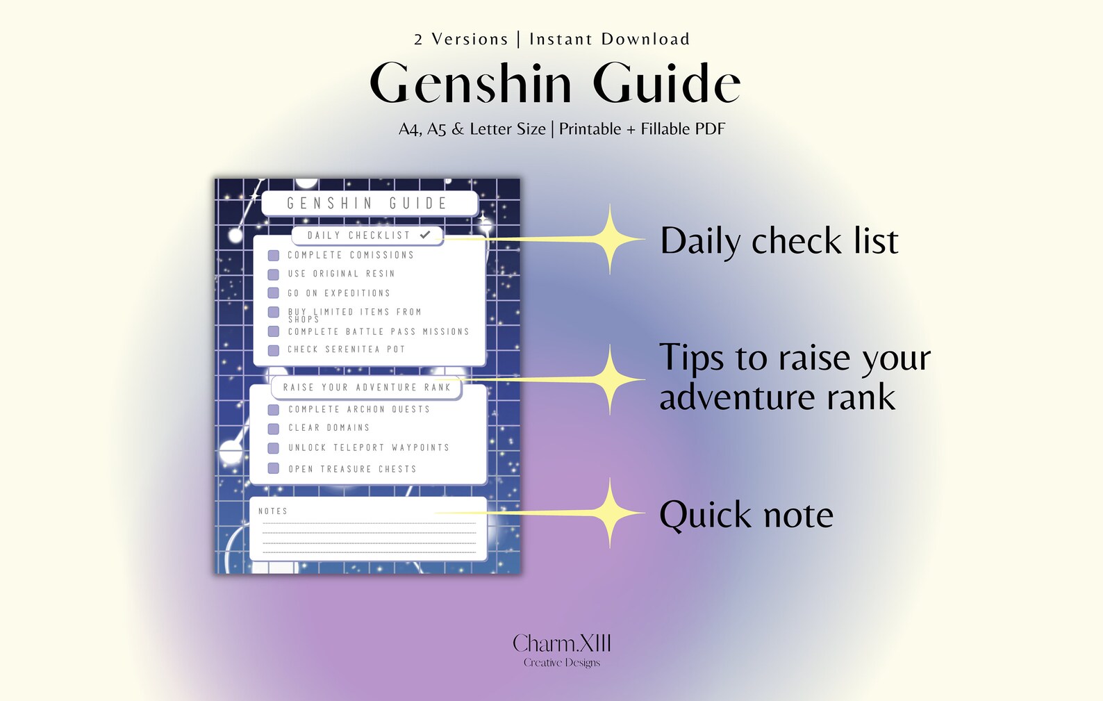 Genshin Guide Checklist and Wish Tracker Instant Download - Etsy