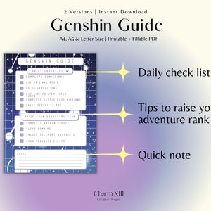 Genshin Guide Checklist and Wish Tracker Instant Download - Etsy