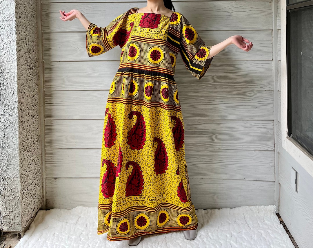 Handmade African Kanga Swahili Tanzania Dress SKU 02143 - Etsy