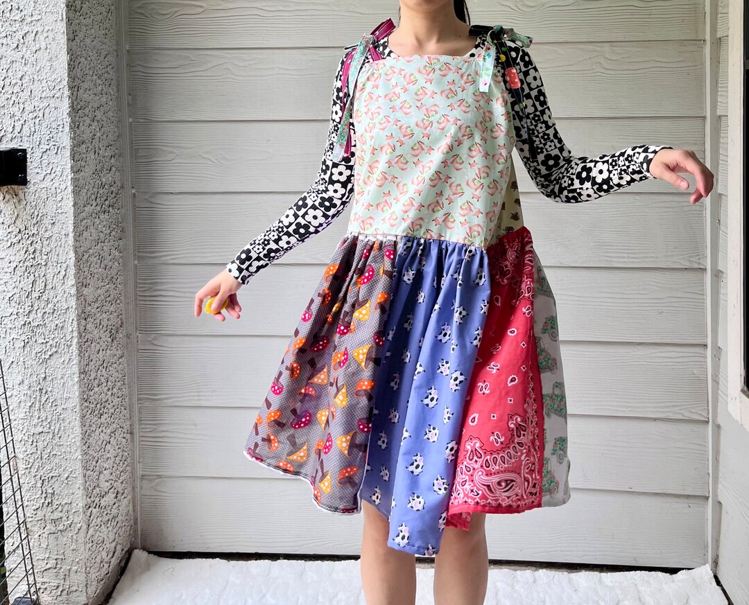 Arcade Dress | Handmade Tie at Shoulder Quilted Dress SKU 06041 Acorn ...