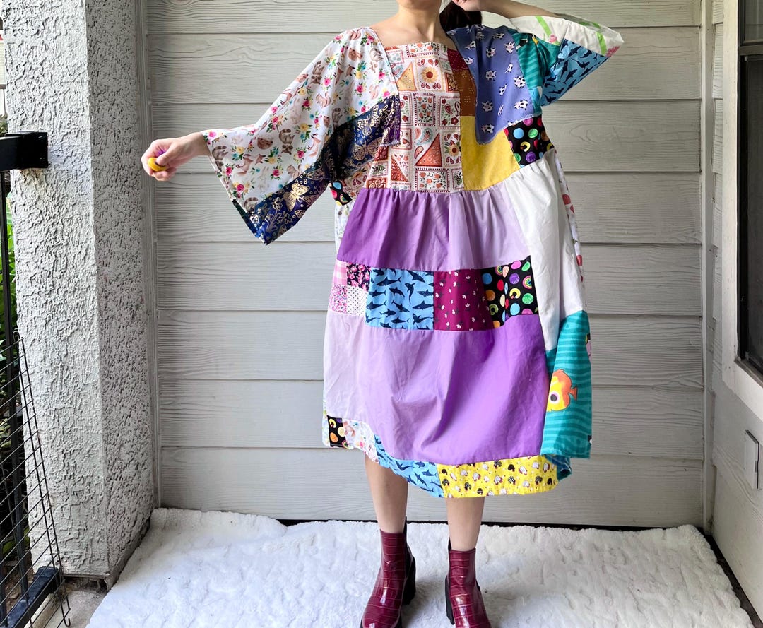 Arcade Dress | Handmade Quilted Bandana Dress Vibrant/eclectic SKU ...