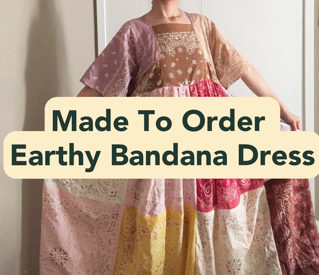 MADE TO ORDER Handmade Earthy Bandana Dress - Etsy