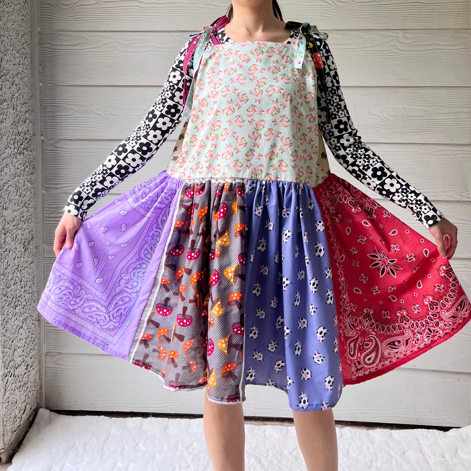 Arcade Dress | Handmade Tie at Shoulder Quilted Dress SKU 06041 Acorn ...