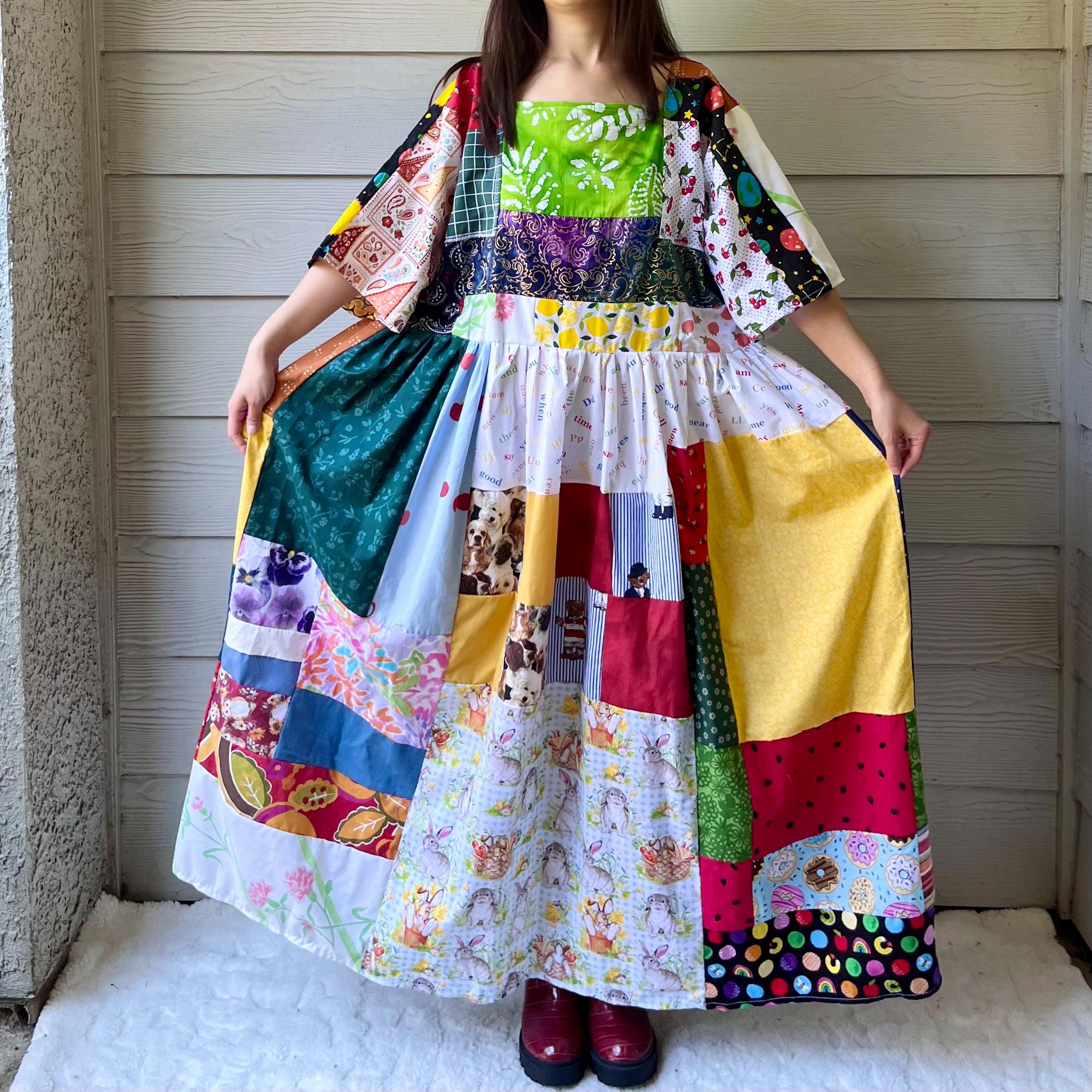 Arcade Dress | Handmade Quilted Bandana Dress Vibrant/eclectic SKU ...