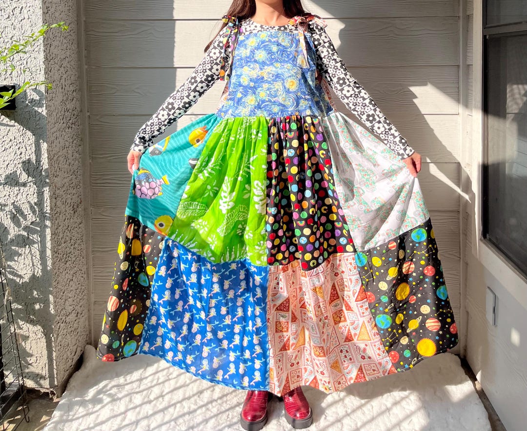 Arcade Dress | Vincent Van Gogh Starry Night | Handmade Tie at Shoulder ...