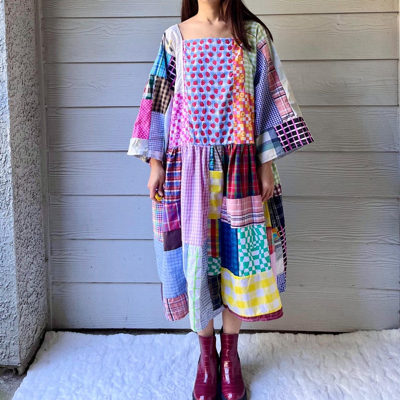 Handmade Quilted Patchwork Plaid/gingham/checkered Dress SKU 10183 ...