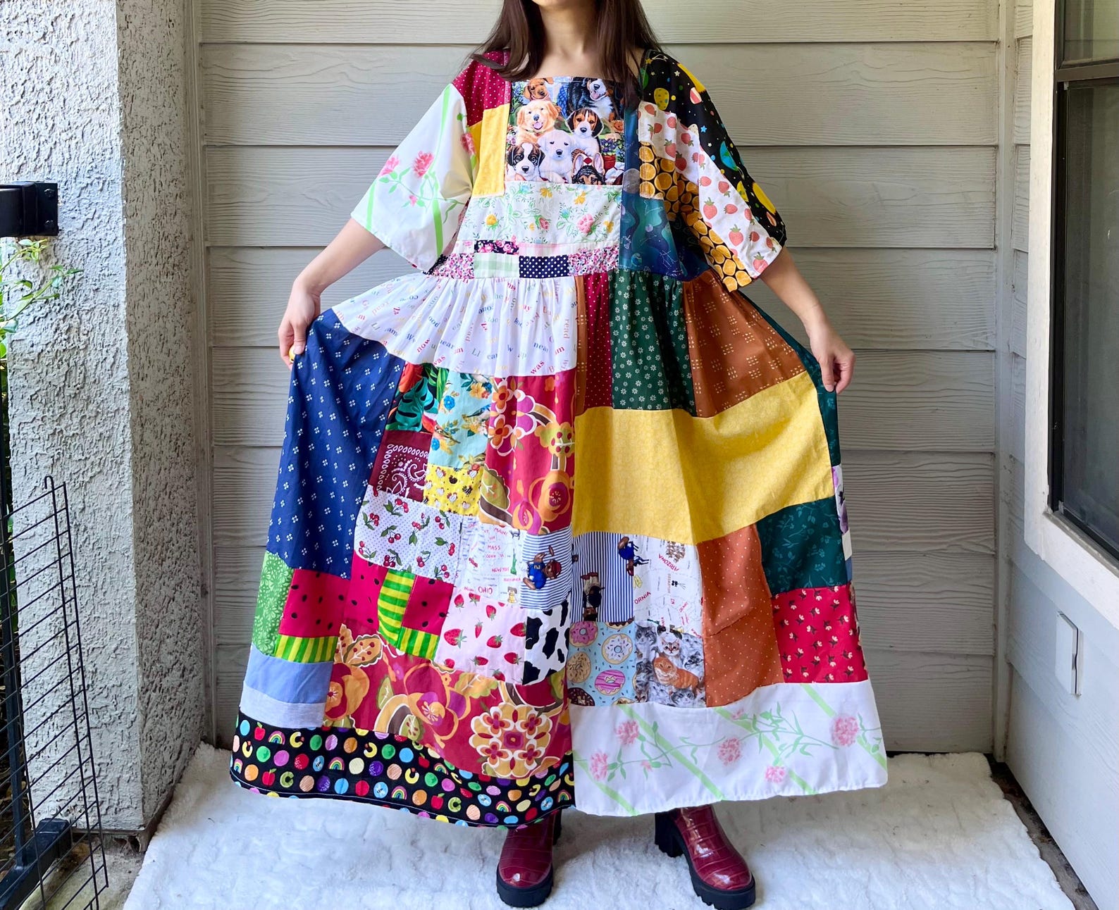 Arcade Dress | Handmade Quilted Bandana Dress Vibrant/eclectic SKU ...