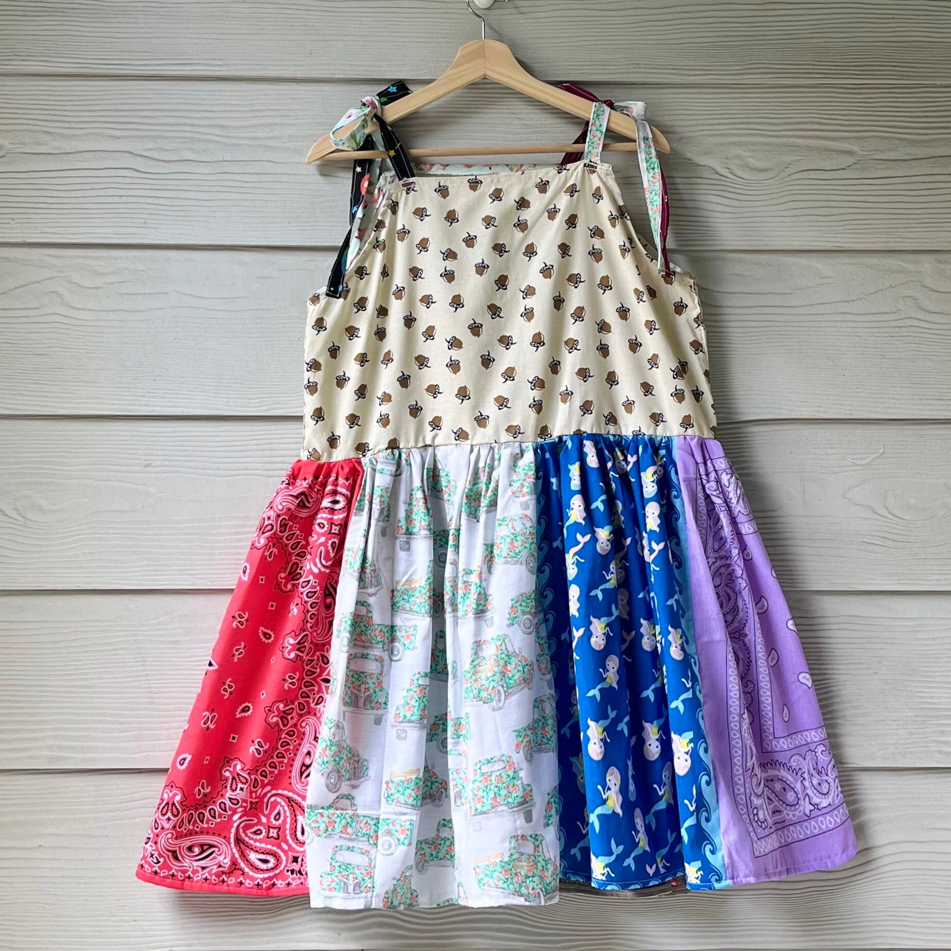 Arcade Dress | Handmade Tie at Shoulder Quilted Dress SKU 06041 Acorn ...