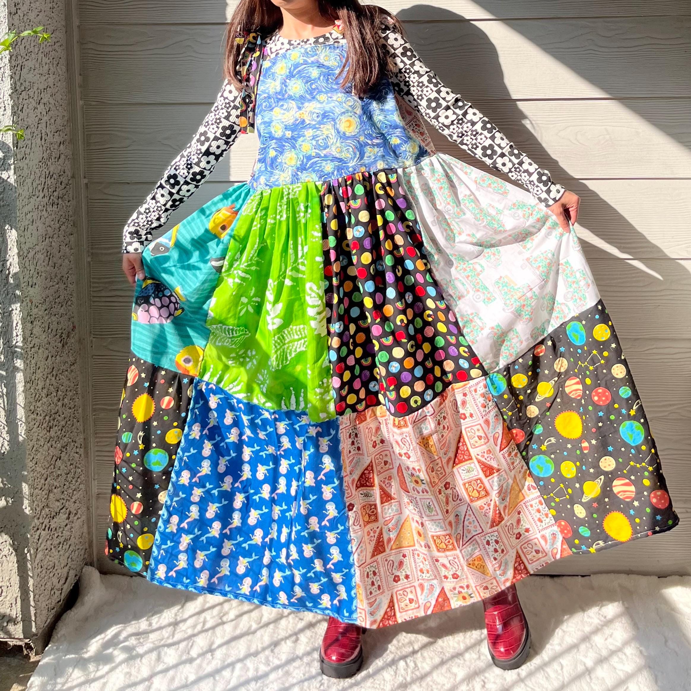 Arcade Dress | Vincent Van Gogh Starry Night | Handmade Tie at Shoulder ...