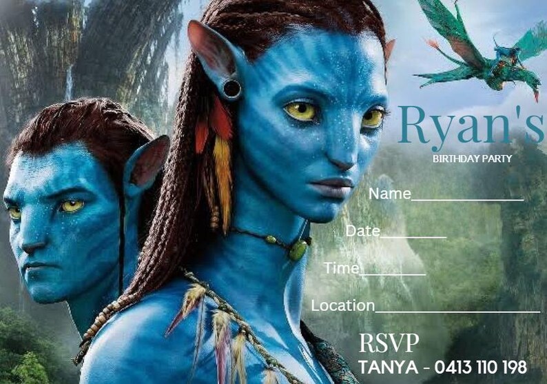 Avatar Birthday Invitation - Etsy